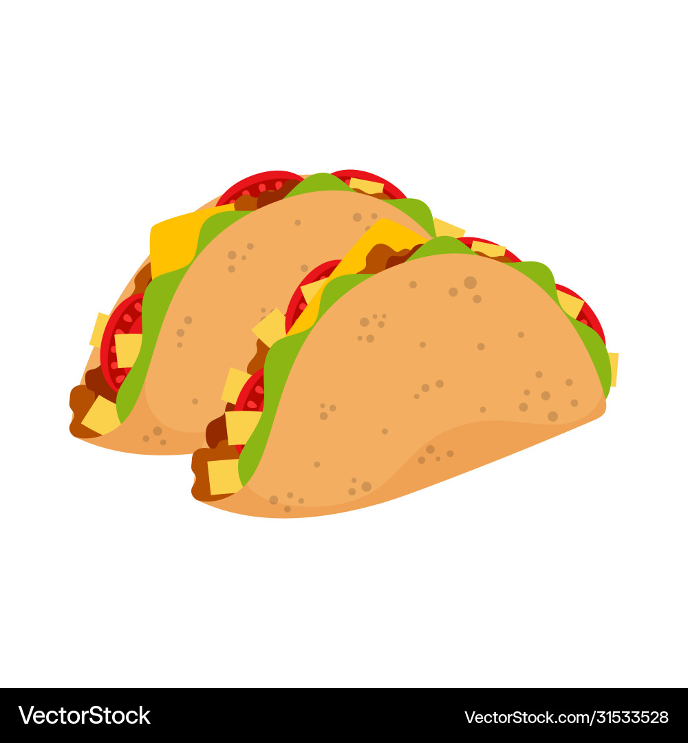 Traditional taco isolated on white background Vector Image