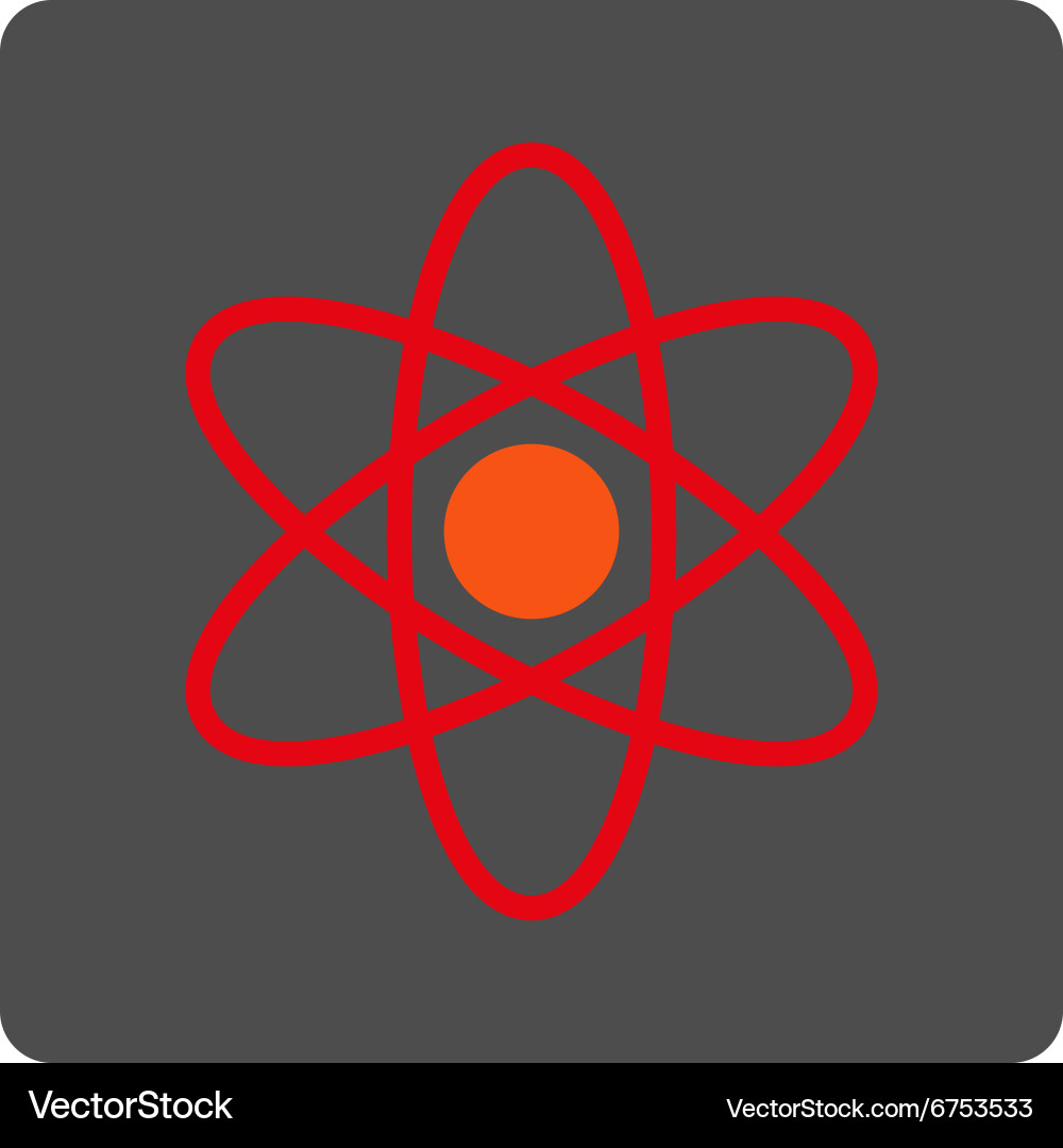 Atom rounded square button Royalty Free Vector Image