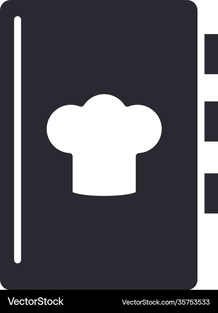 Chef recipe book kitchen utensil silhouette style Vector Image