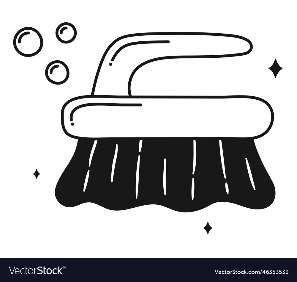Cleaning brush icon Royalty Free Vector Image - VectorStock