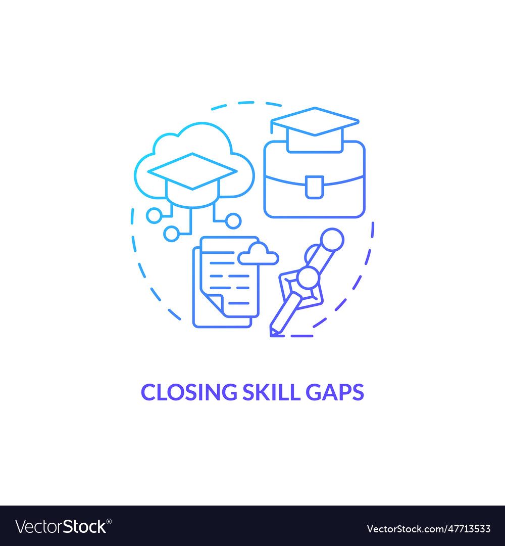 Closing skill gaps gradient concept icon Vector Image Closing skill gaps gradient concept icon Vector Image