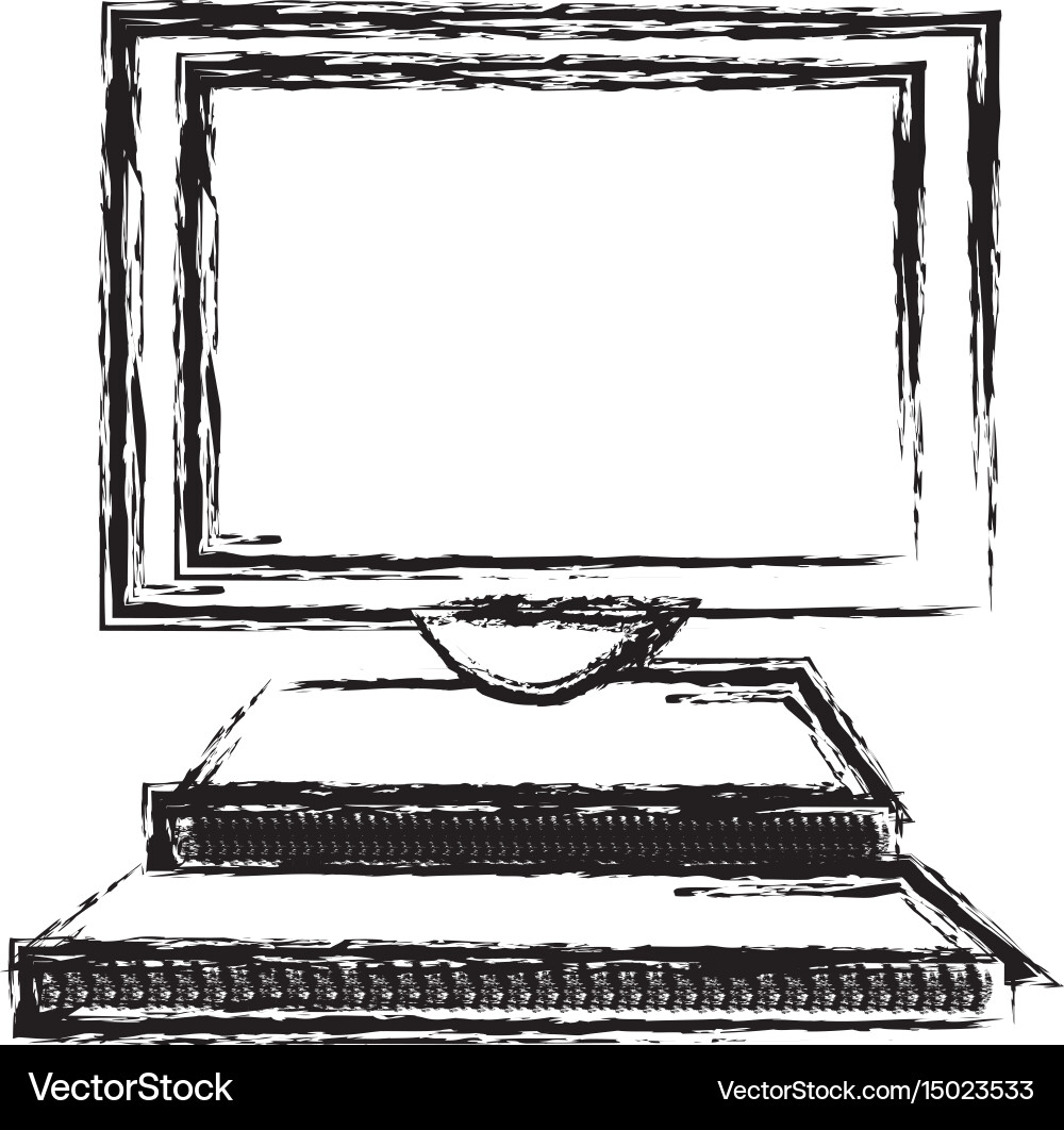 Desktop computer screen monitor equipment icon Vector Image