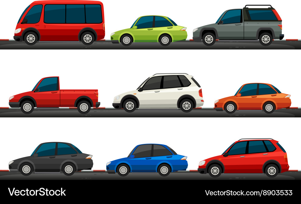 Different type of cars Royalty Free Vector Image