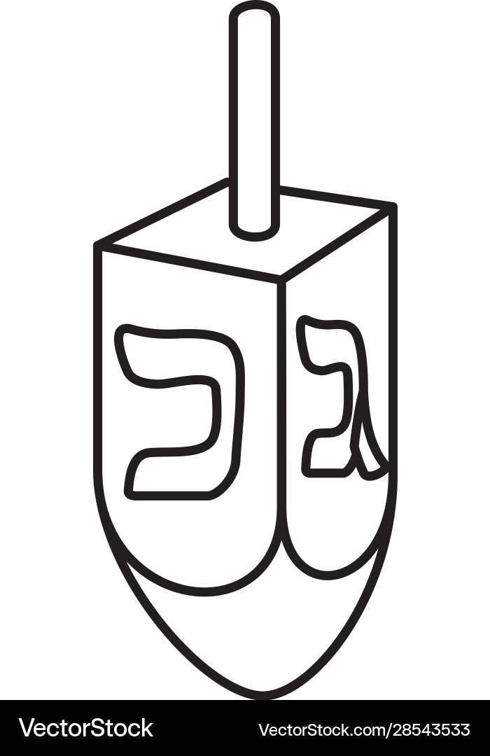 Dreidel game traditional line style icon Vector Image