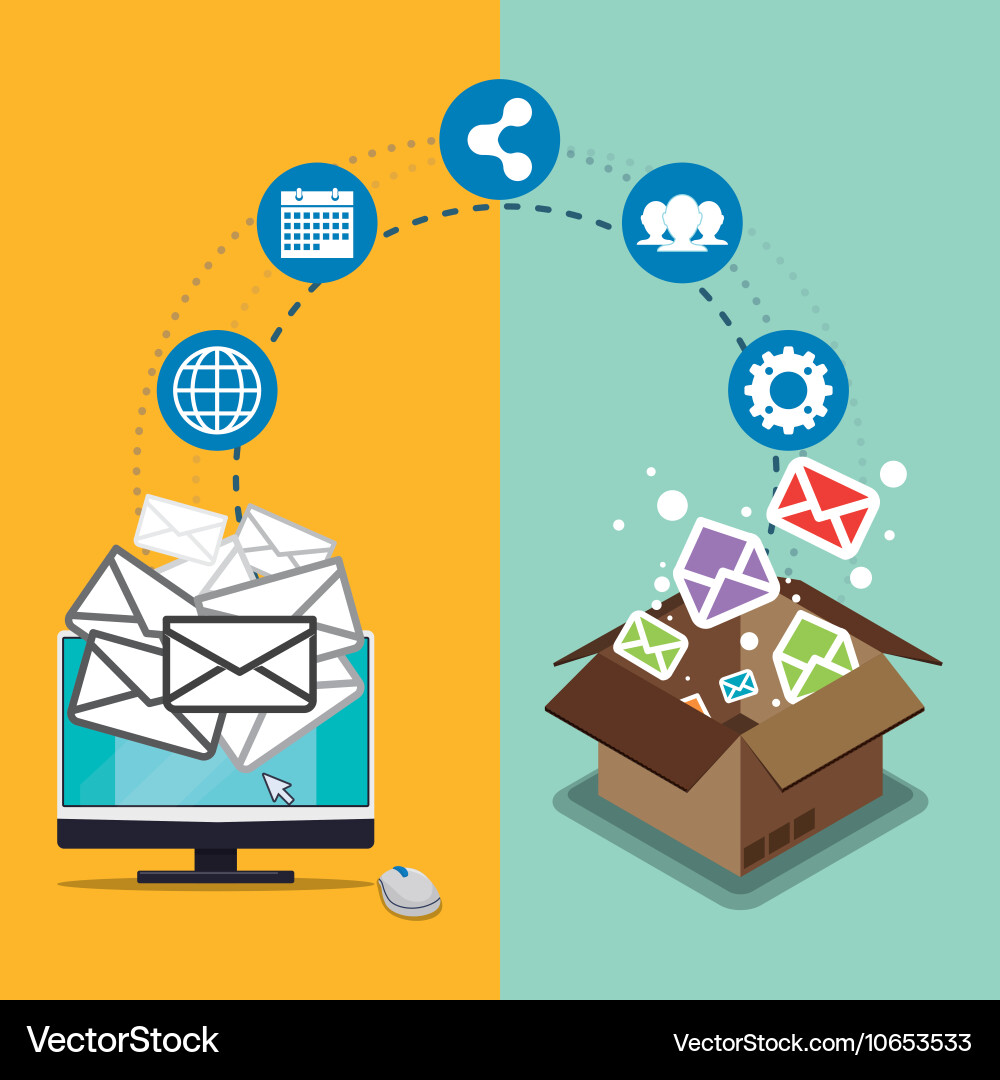 Email marketing and communication media design Vector Image