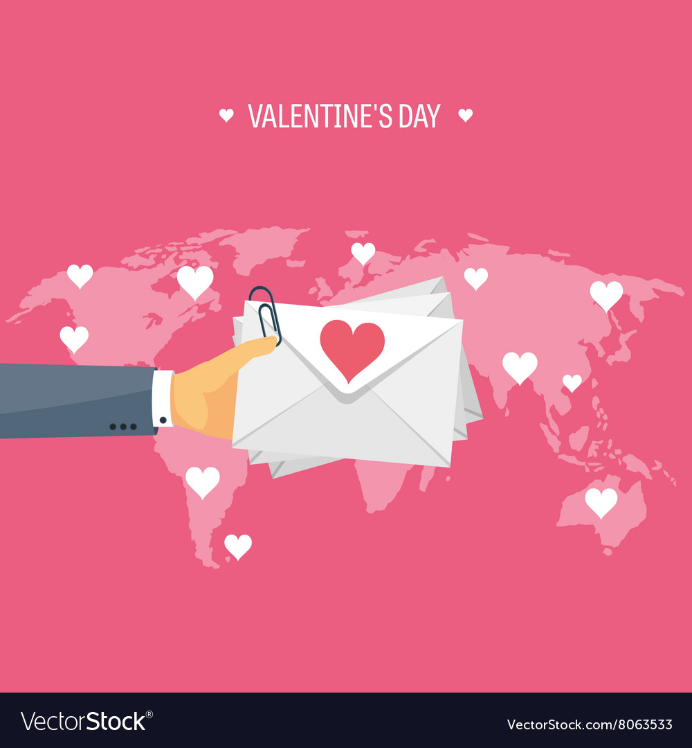 Flat background with envelope Royalty Free Vector Image