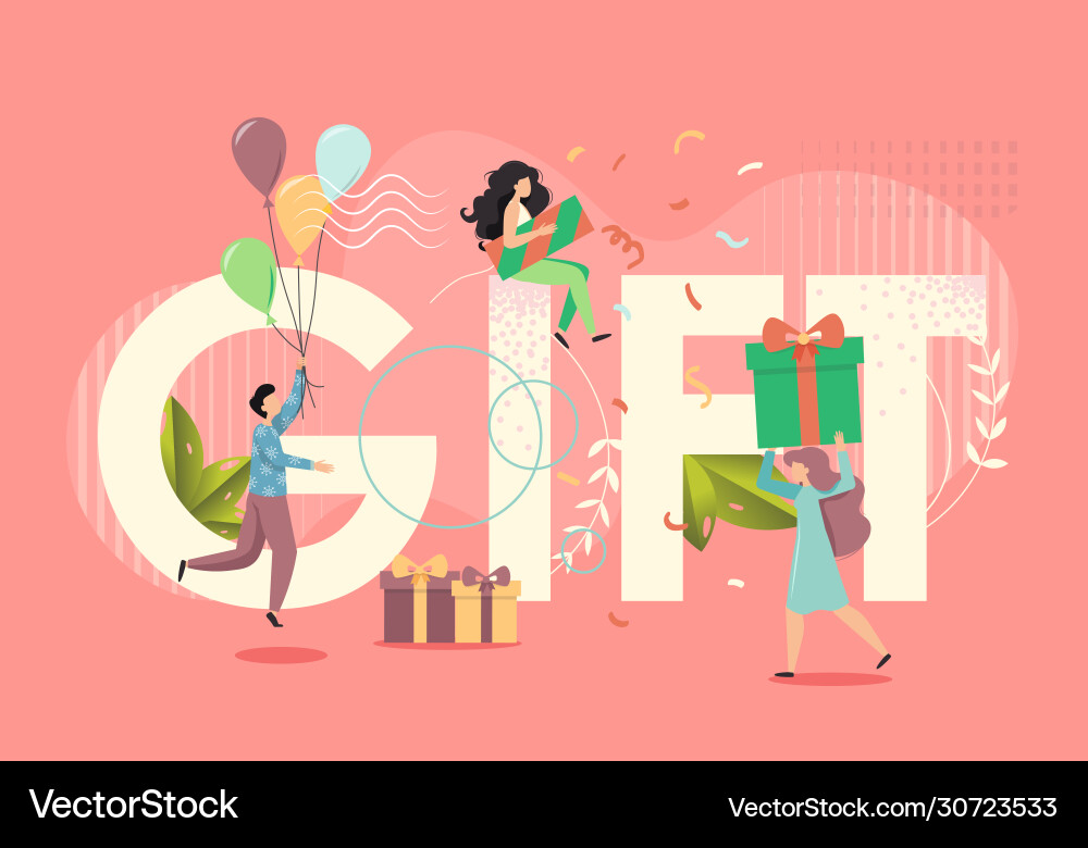 Gift concept flat style design Royalty Free Vector Image