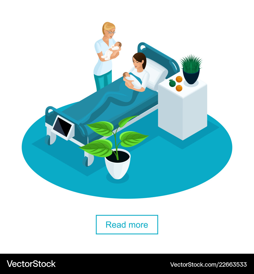 Isometric observation concepts in hospital Vector Image