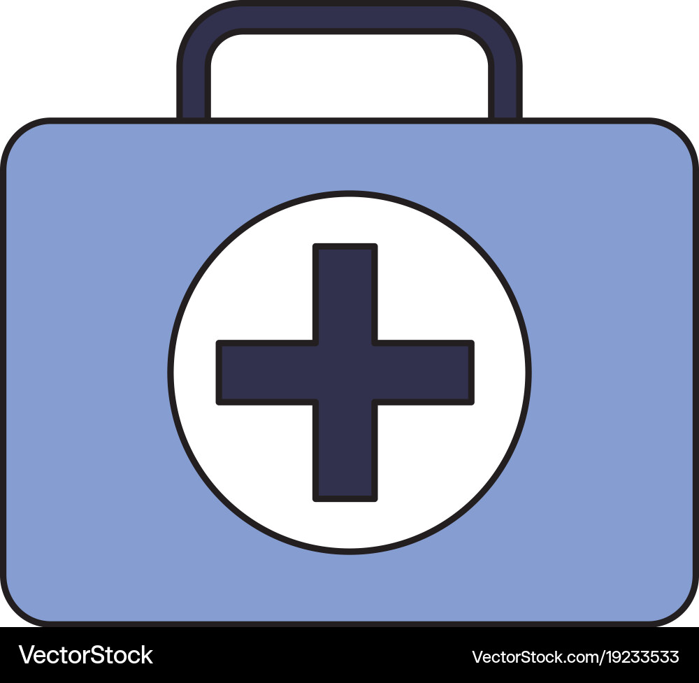 Kit first aid medical emergency equipment Vector Image