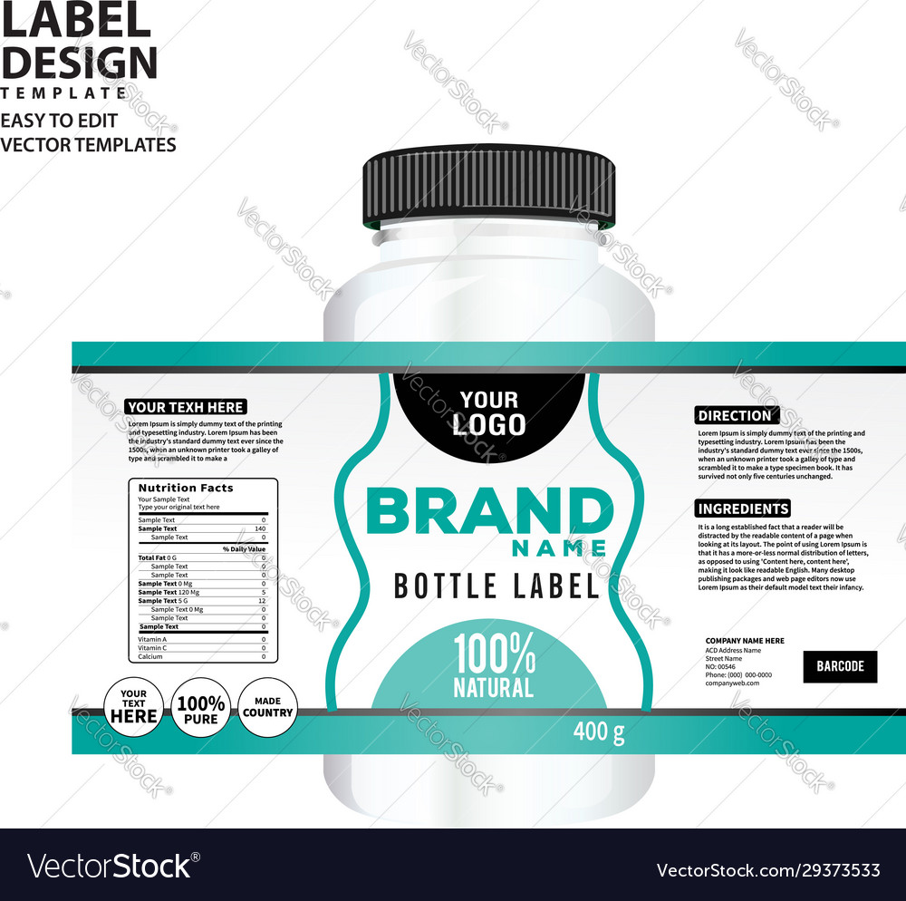 Label and packaging template design Royalty Free Vector