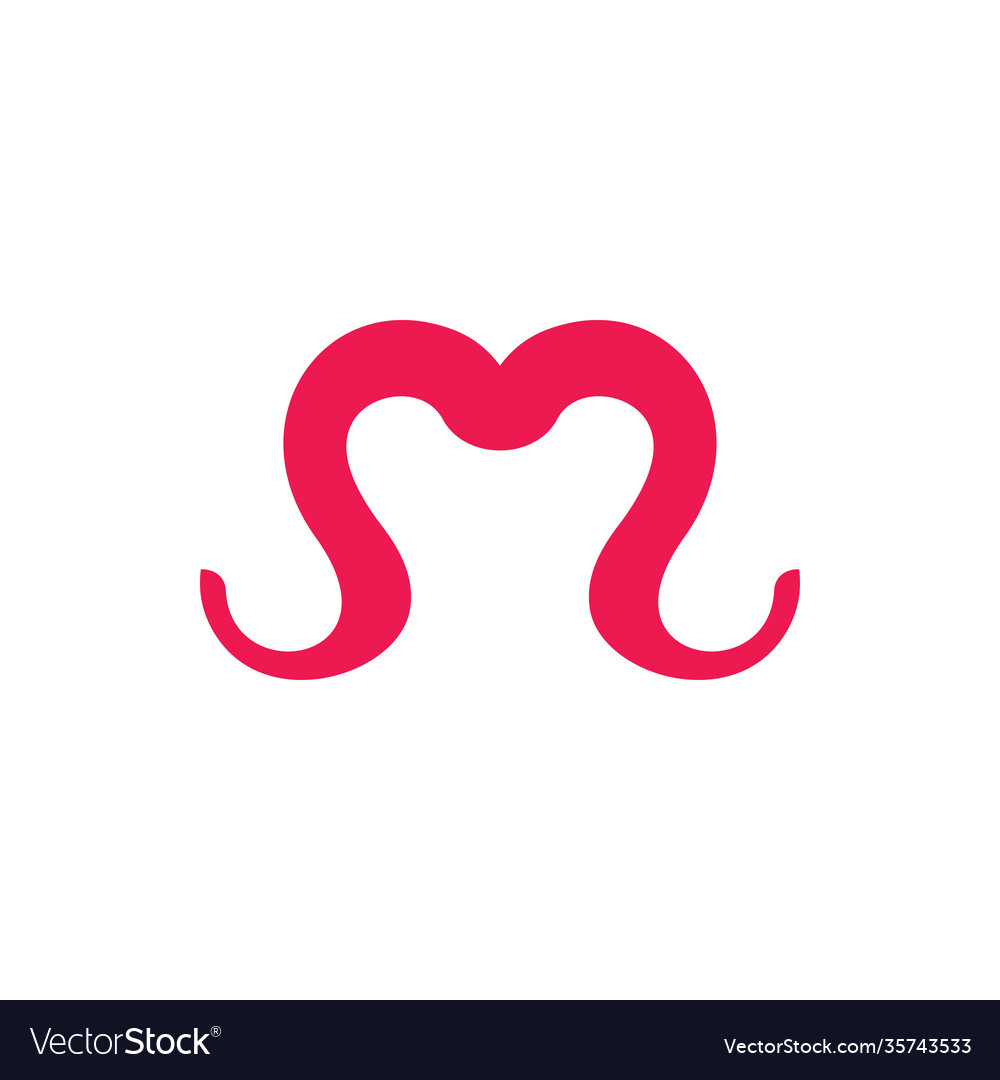 Letter m simple loop logo Royalty Free Vector Image