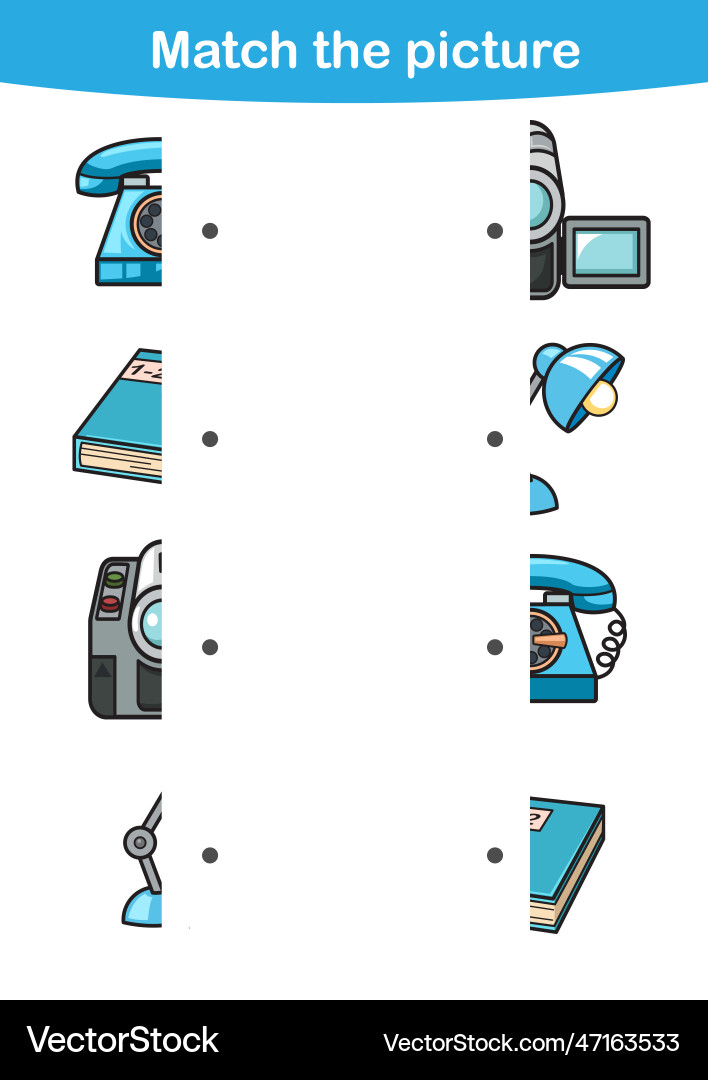 Matching children educational gamematch pictures Vector Image