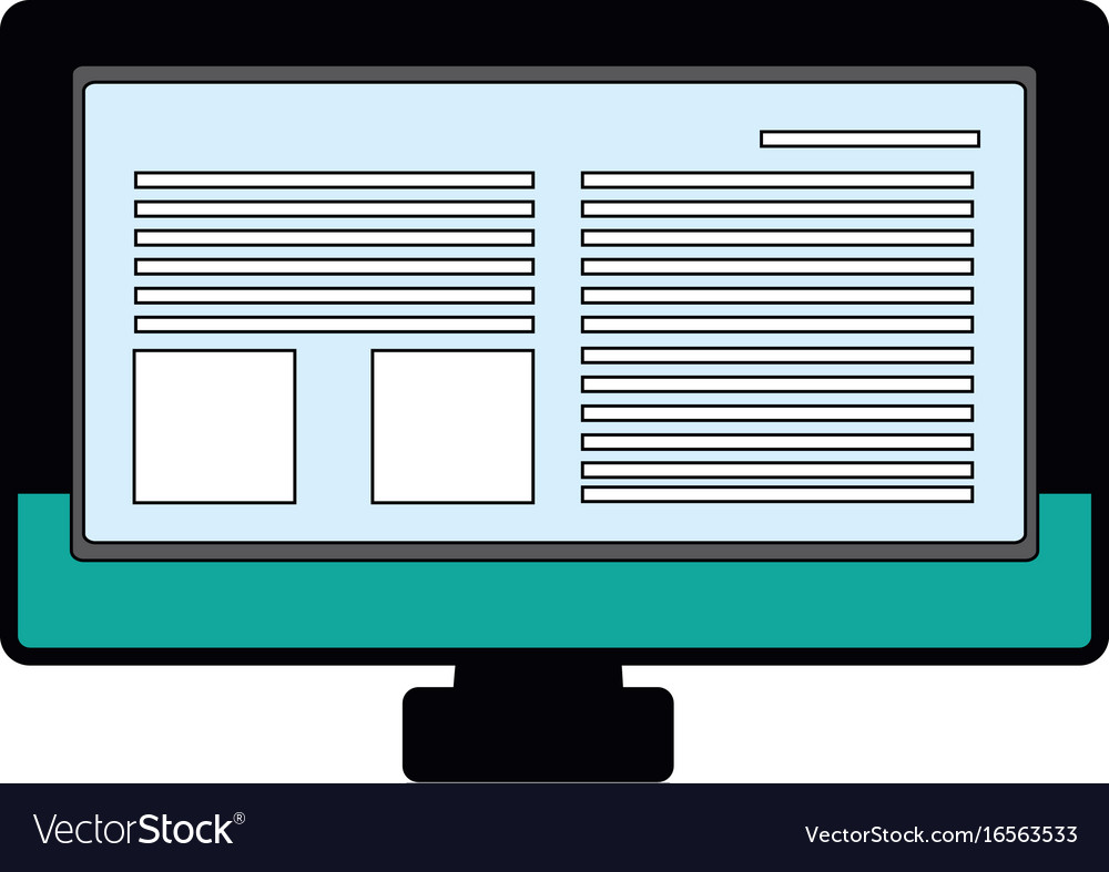 Monitor screen computer device page web Royalty Free Vector
