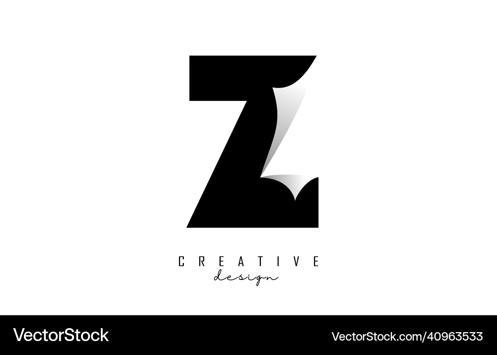 Paper cut letter z with creative cut letter Vector Image