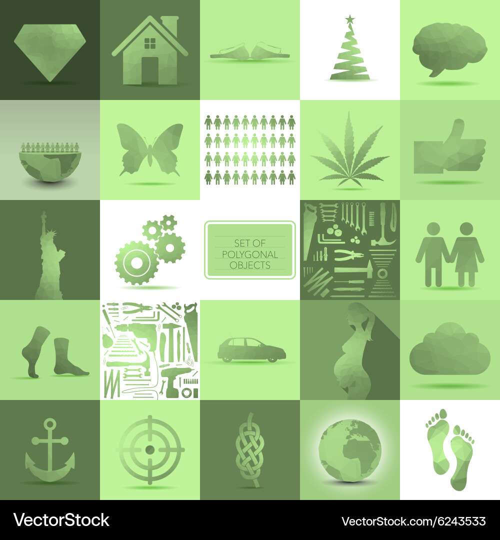 PolygonObjectsSet Royalty Free Vector Image - VectorStock