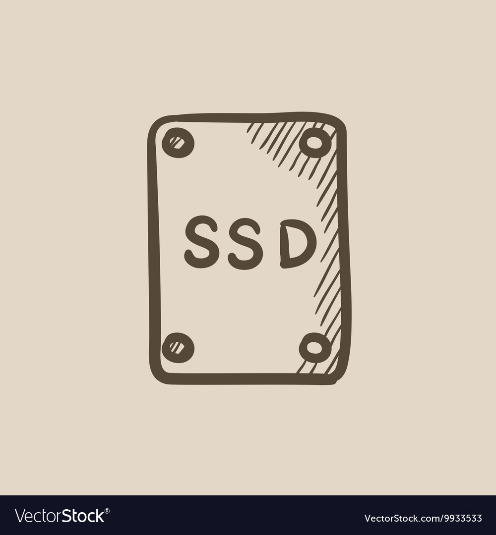 Solid state drive sketch icon Royalty Free Vector Image
