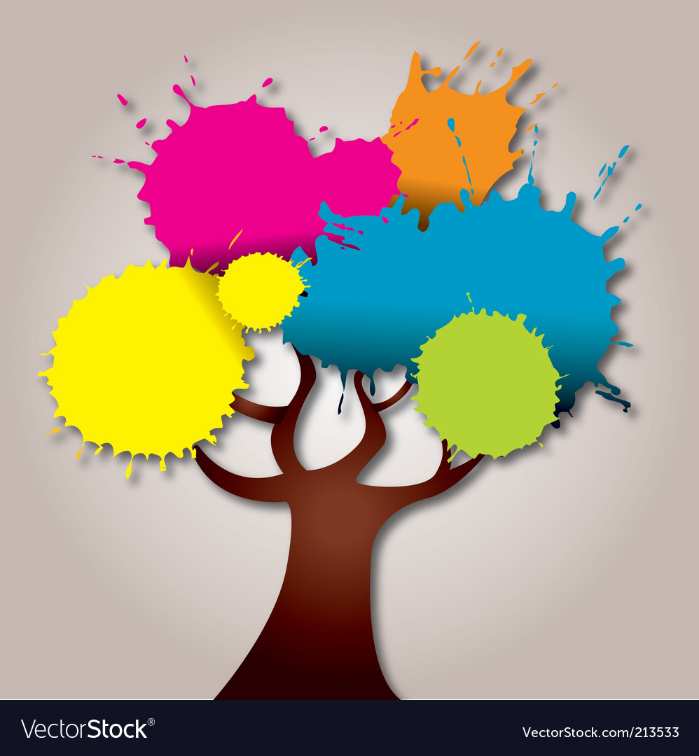 Splat tree Royalty Free Vector Image - VectorStock