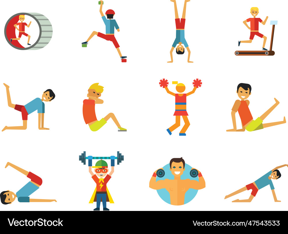 Sportsman icons set Royalty Free Vector Image - VectorStock