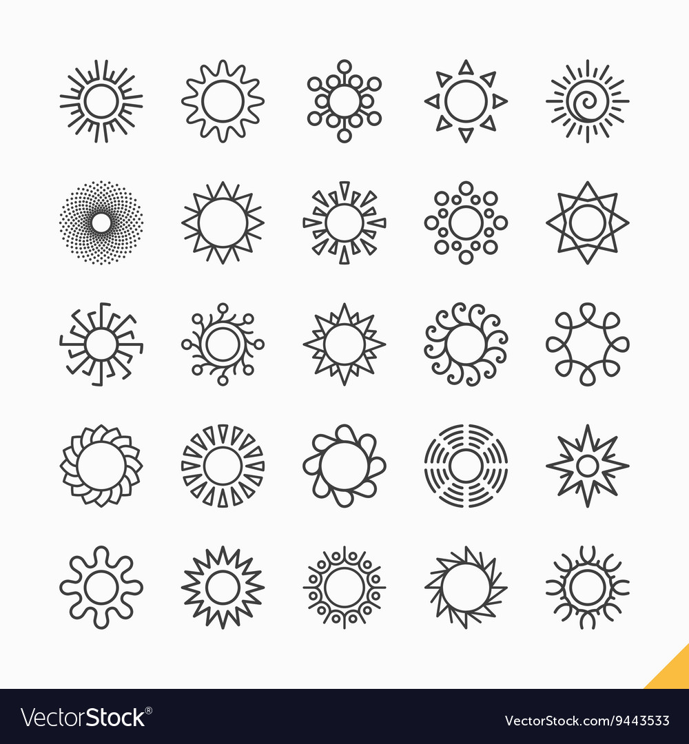 Sun icon set Royalty Free Vector Image - VectorStock