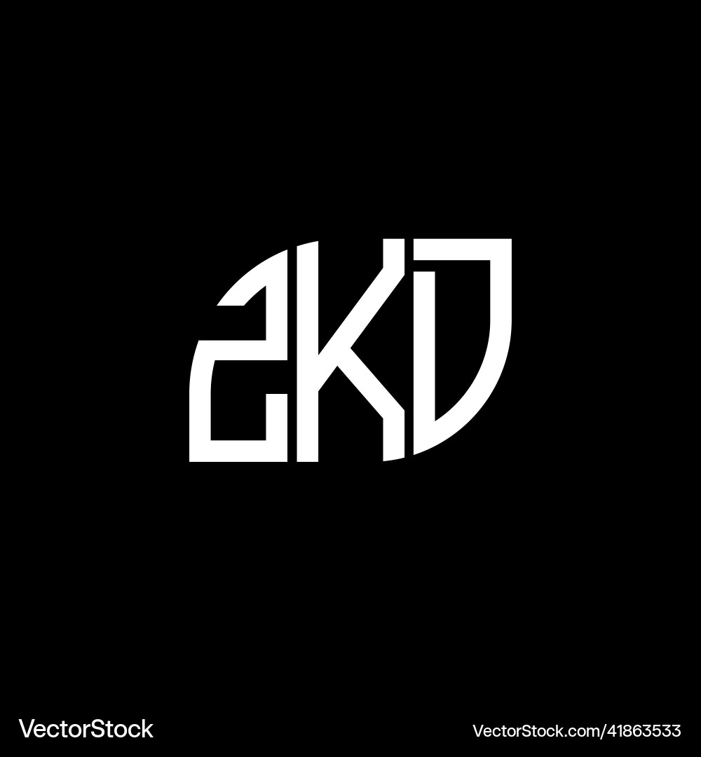 Zkd letter logo design on black background Vector Image