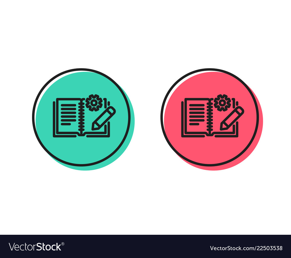 Engineering documentation line icon technical Vector Image