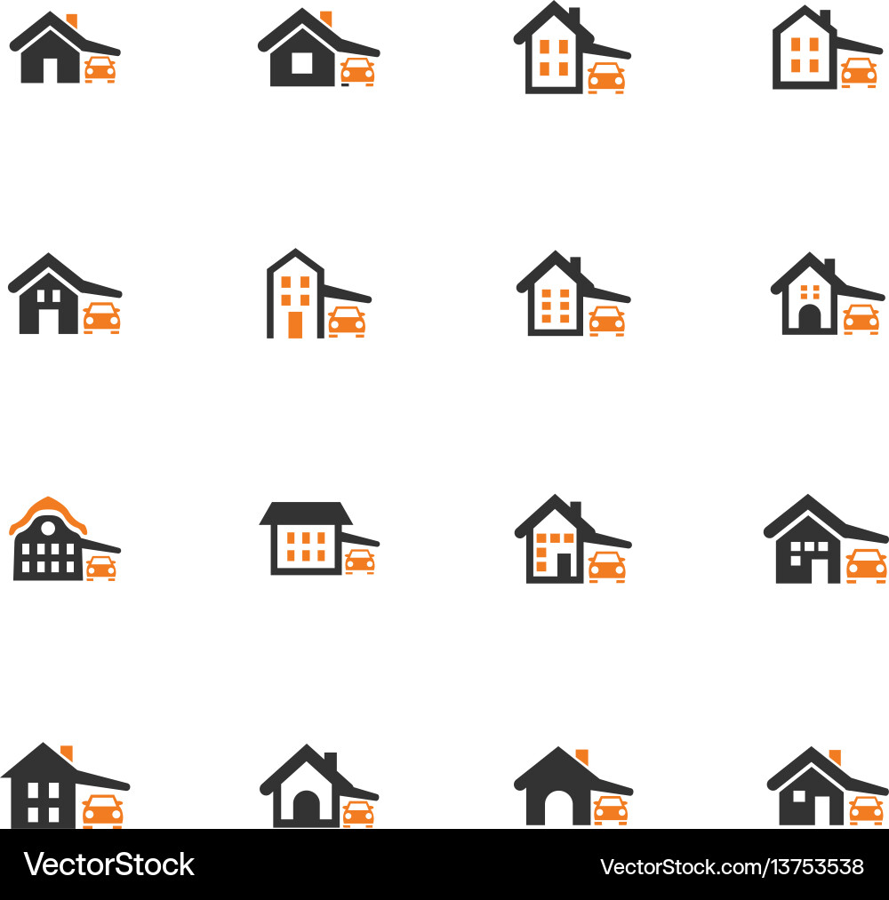 Houses icons set Royalty Free Vector Image - VectorStock