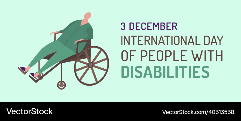 International disability day landscape poster Vector Image