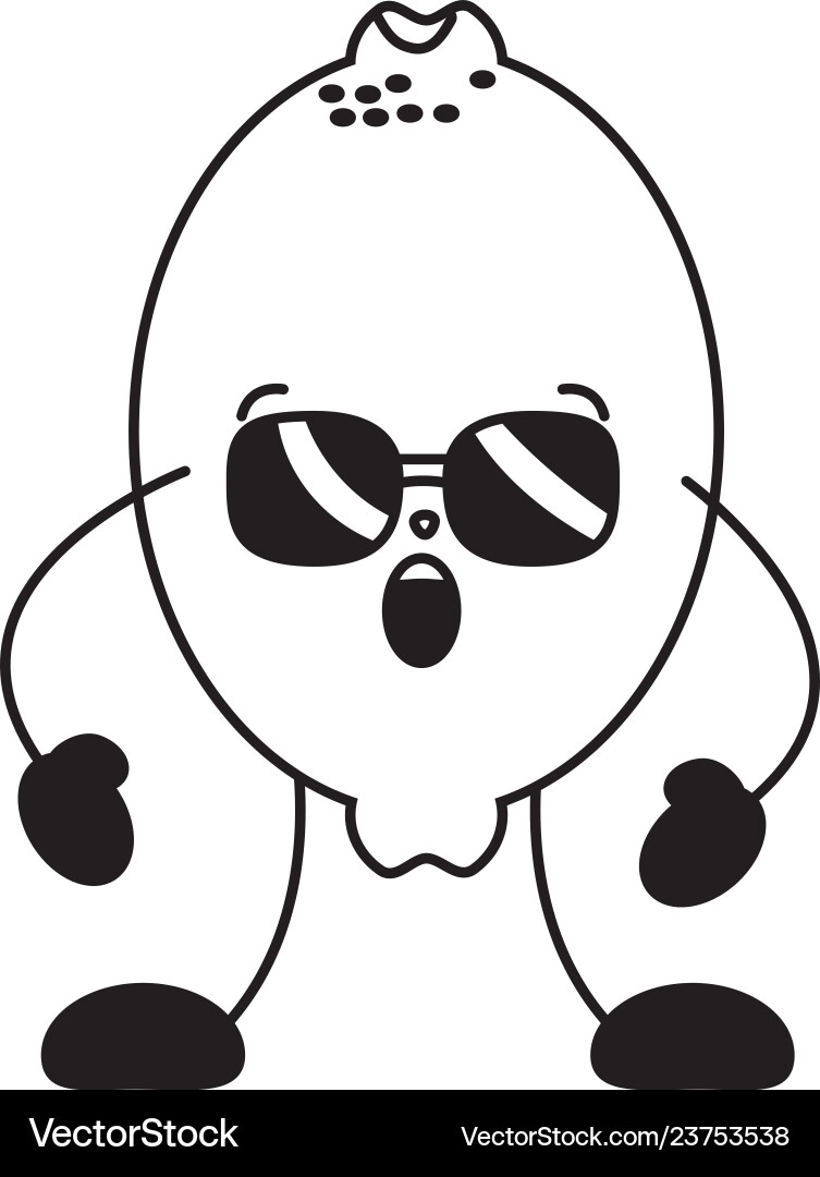 Kawaii lemon cartoon character Royalty Free Vector Image