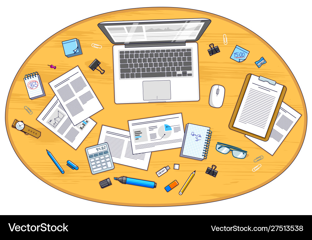 Office employee or entrepreneur work desk Vector Image