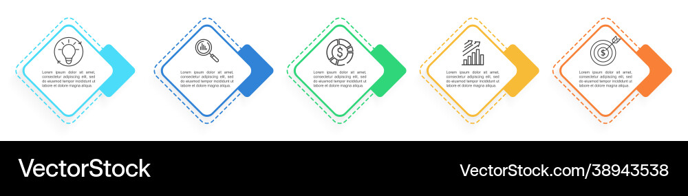 Set 5 options or steps as a successful business Vector Image