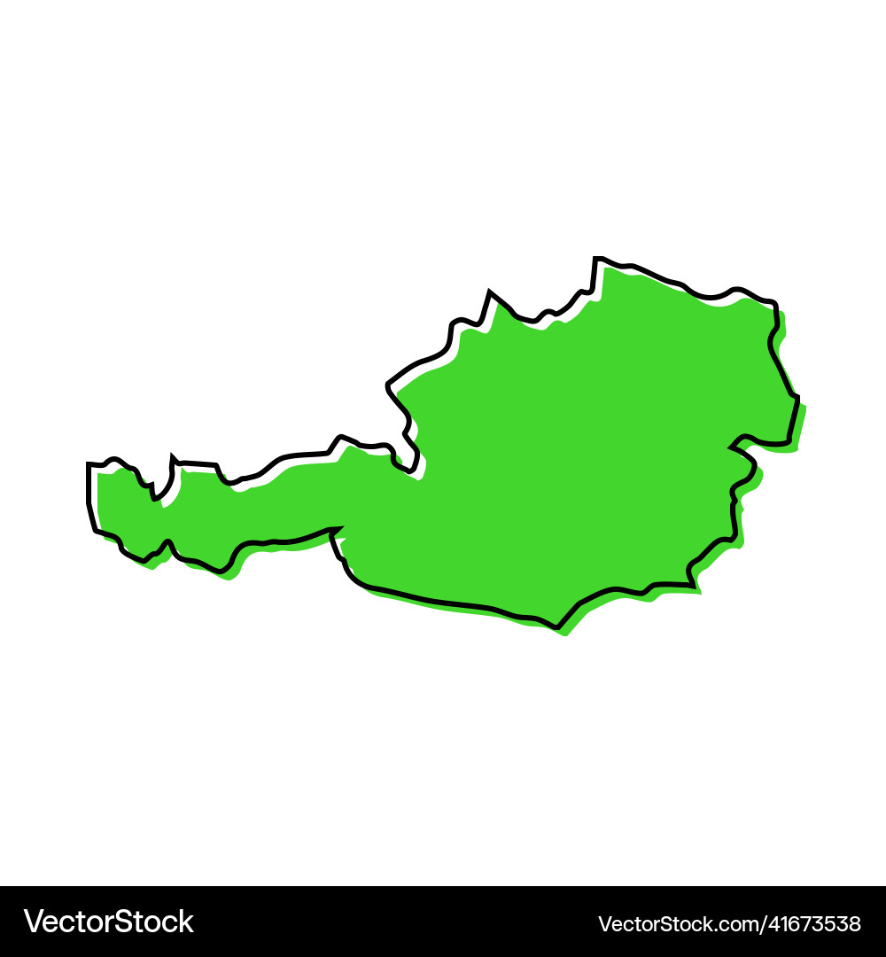 Simple outline map of austria stylized line design