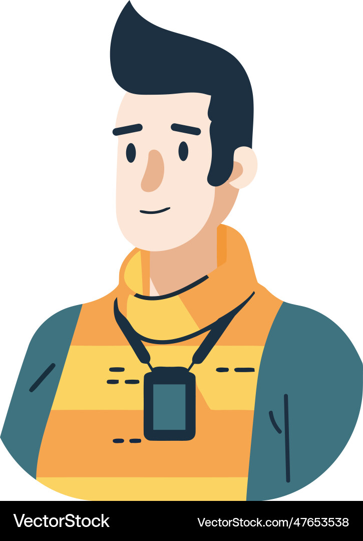 Smiling man with corporate id card Royalty Free Vector Image