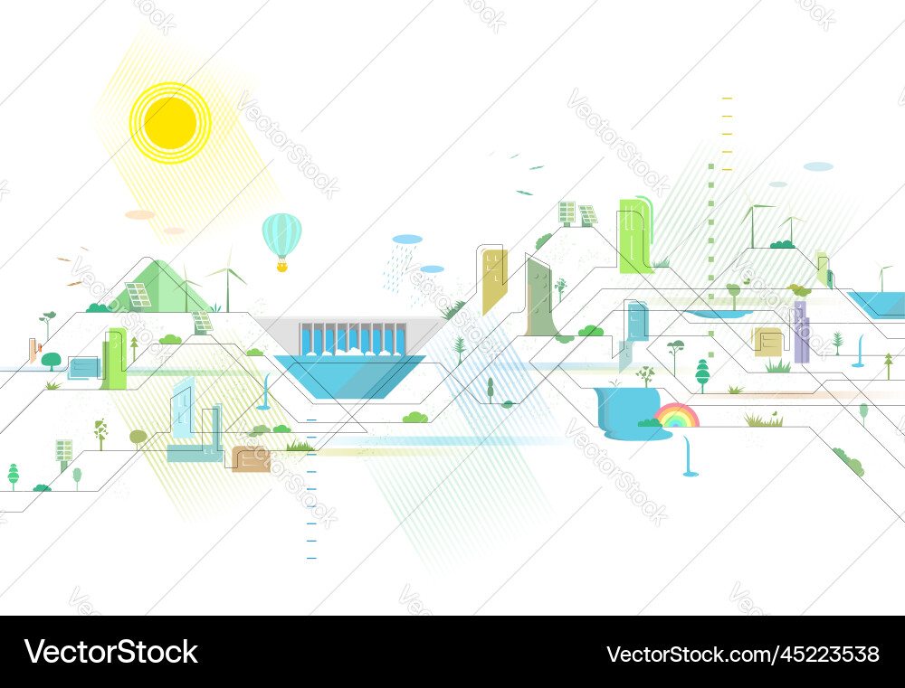 Staggered lines quality city 7 dam Royalty Free Vector Image