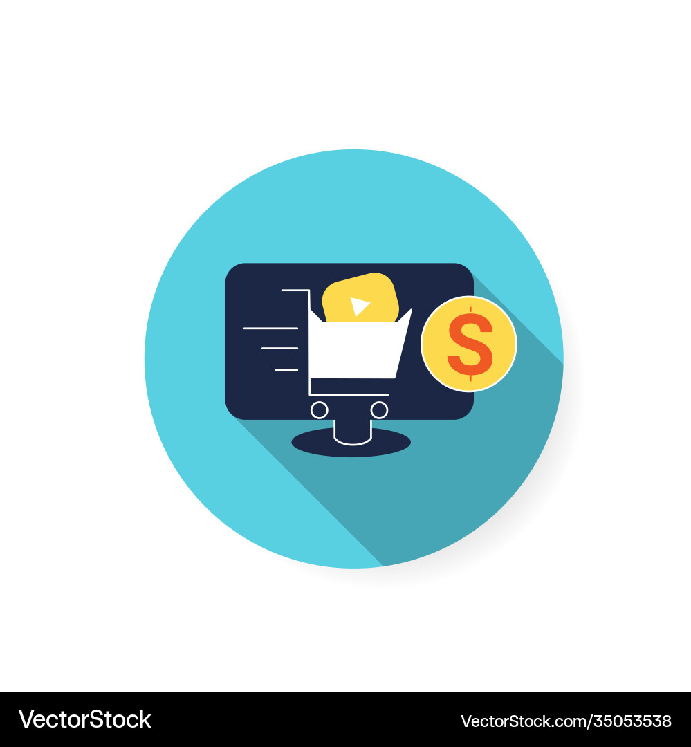 Video product flat icon color Royalty Free Vector Image