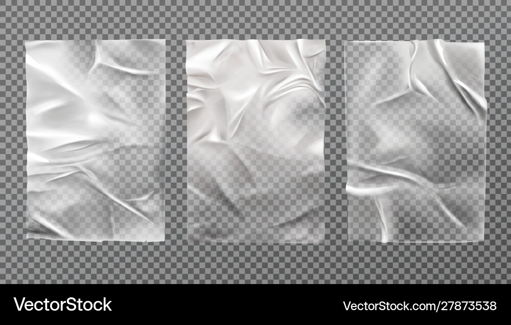 White wet paper bad glued wheatpaste set isolated Vector Image