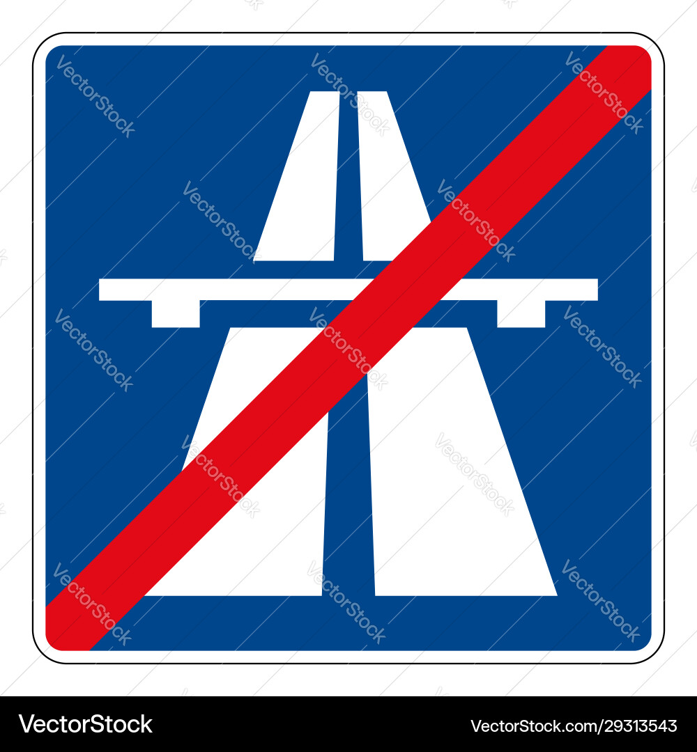 330a2 end autobahn german road sign Royalty Free Vector