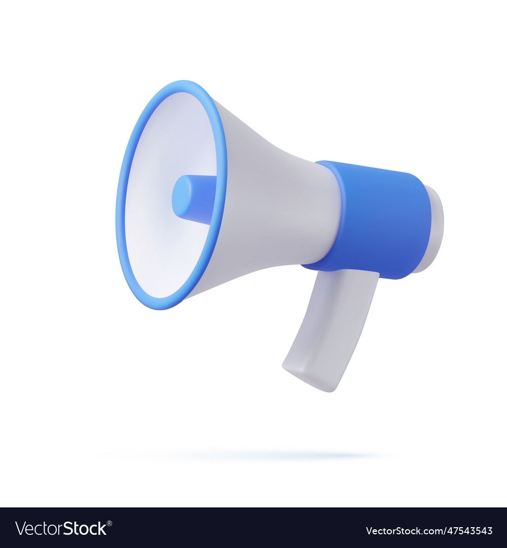 3d plastic megaphones Royalty Free Vector Image