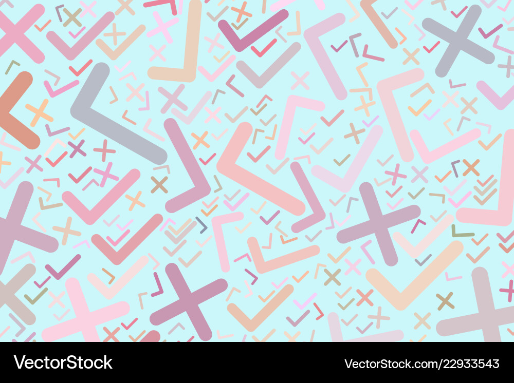 Abstract conceptual hand drawn tick or cross mark Vector Image