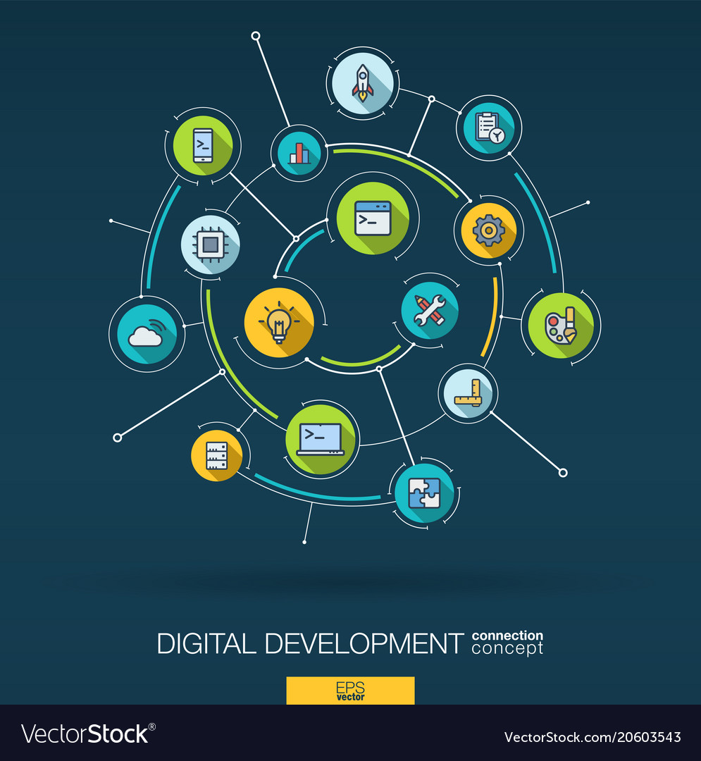 Abstract development and programming background Vector Image