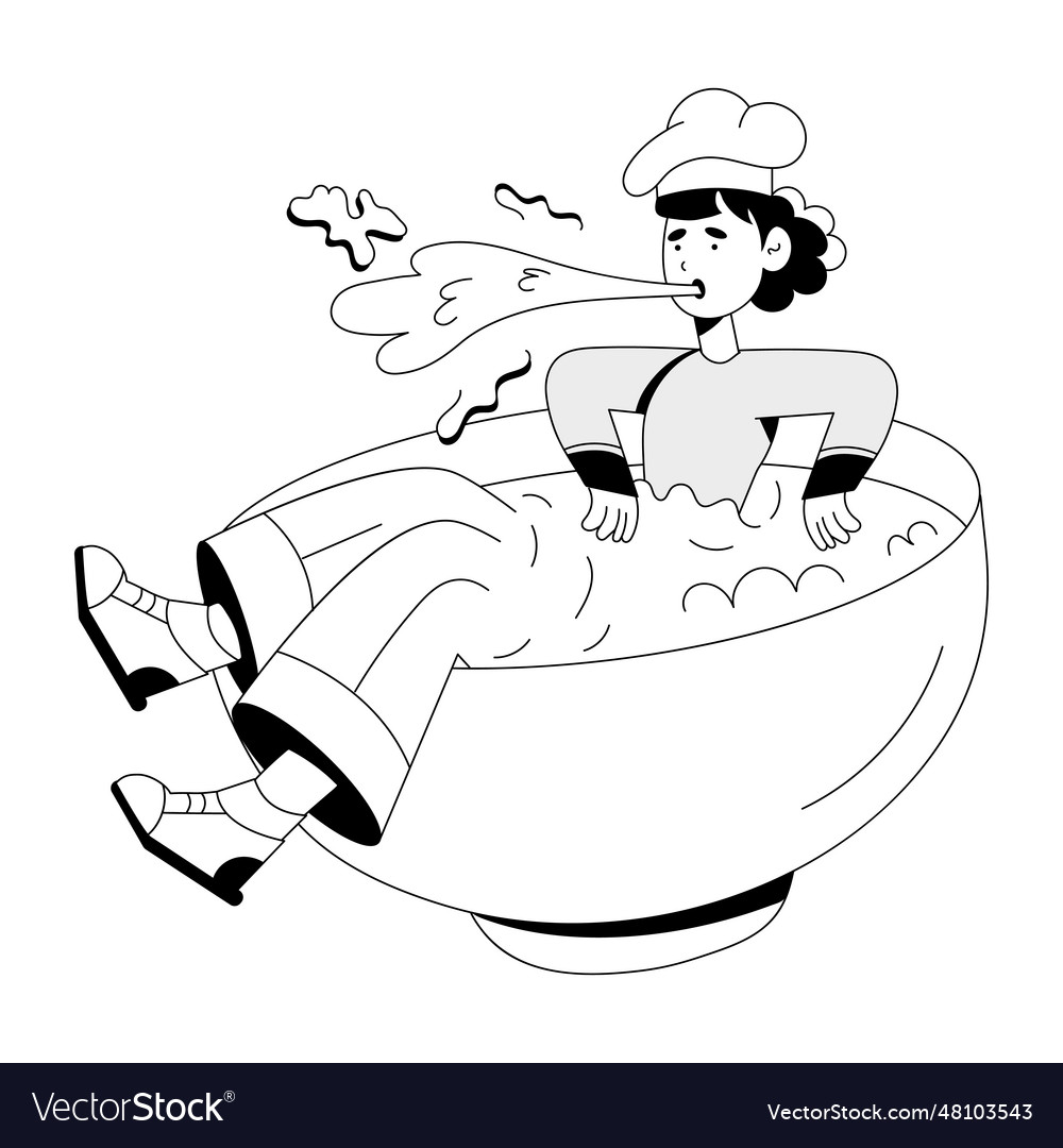 Chef vomiting Royalty Free Vector Image - VectorStock
