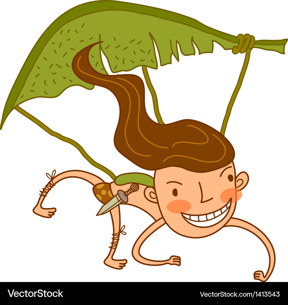 Close-up of boy flying Royalty Free Vector Image