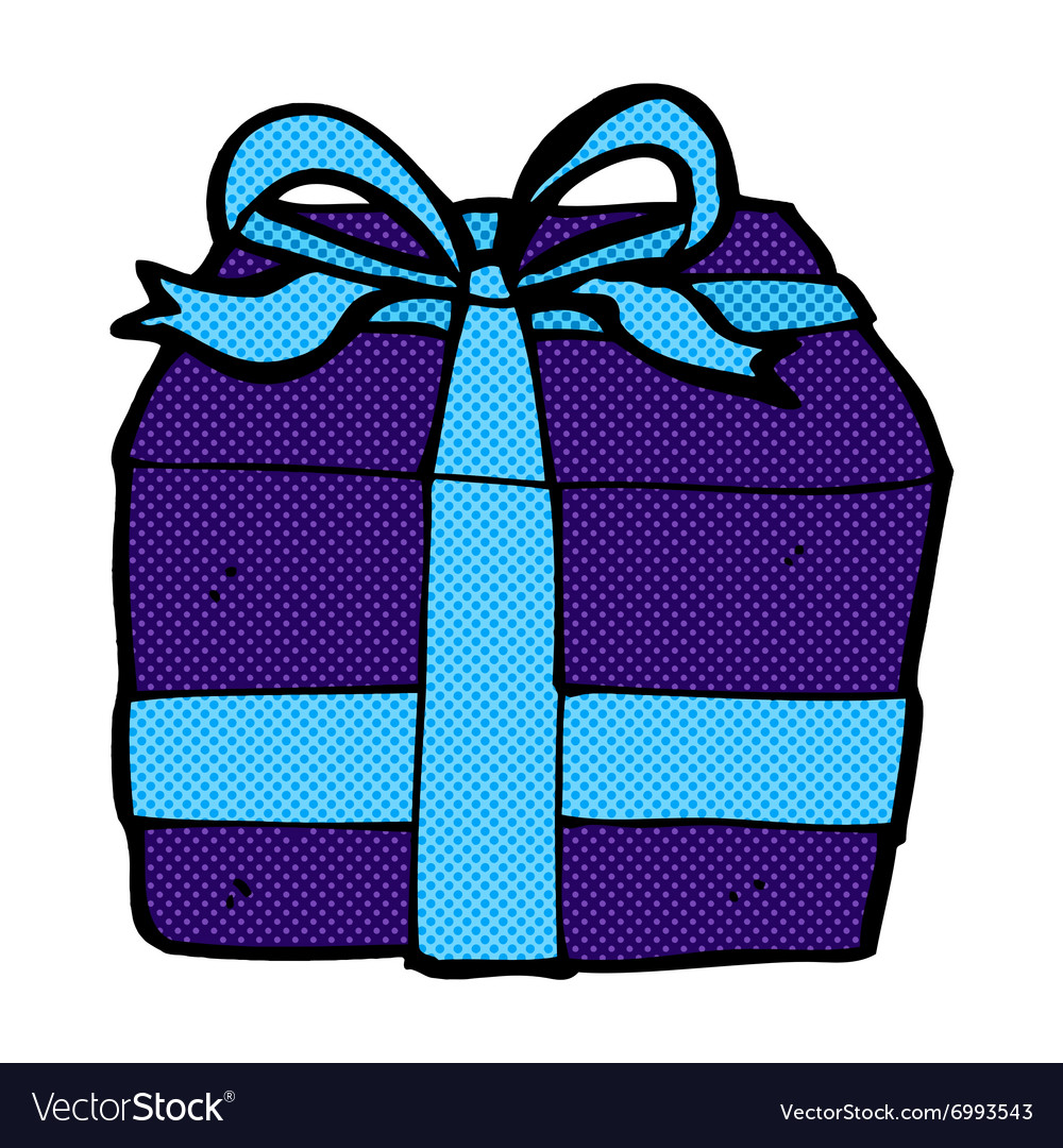 Comic cartoon present Royalty Free Vector Image