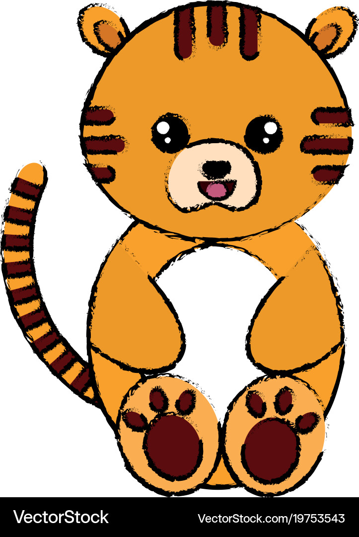 Cute and tender tiger character Royalty Free Vector Image