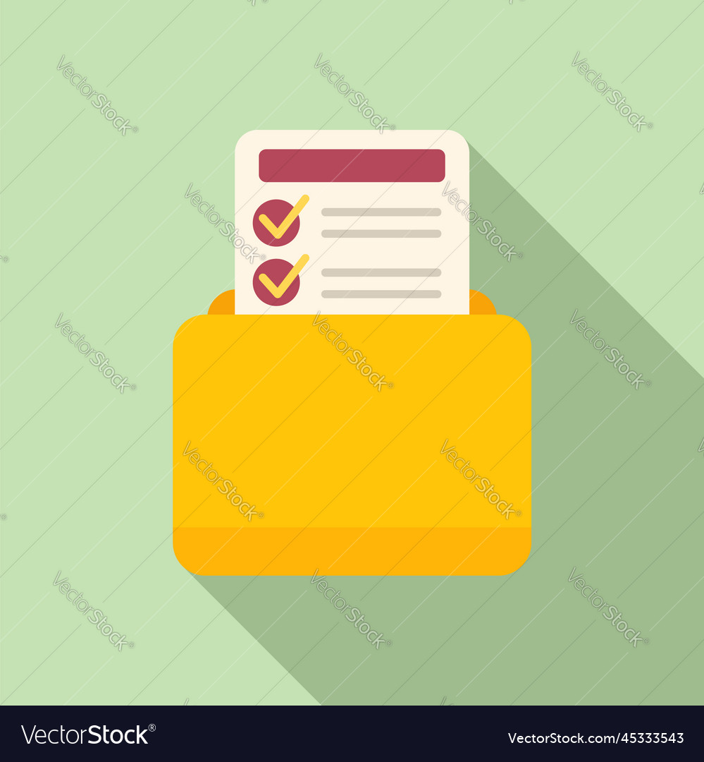 Folder task schedule icon flat event time Vector Image