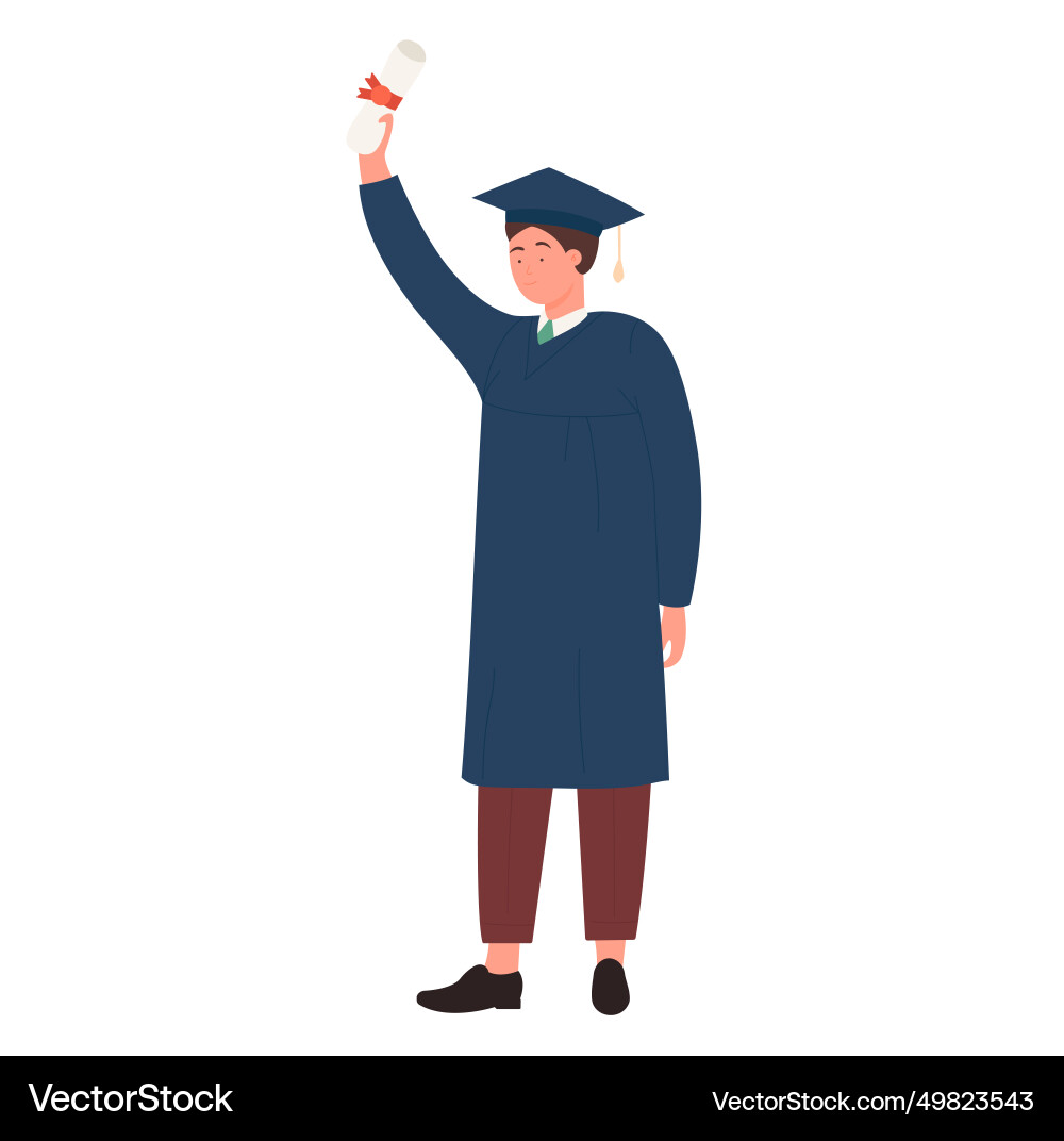 Happy graduate male student Royalty Free Vector Image