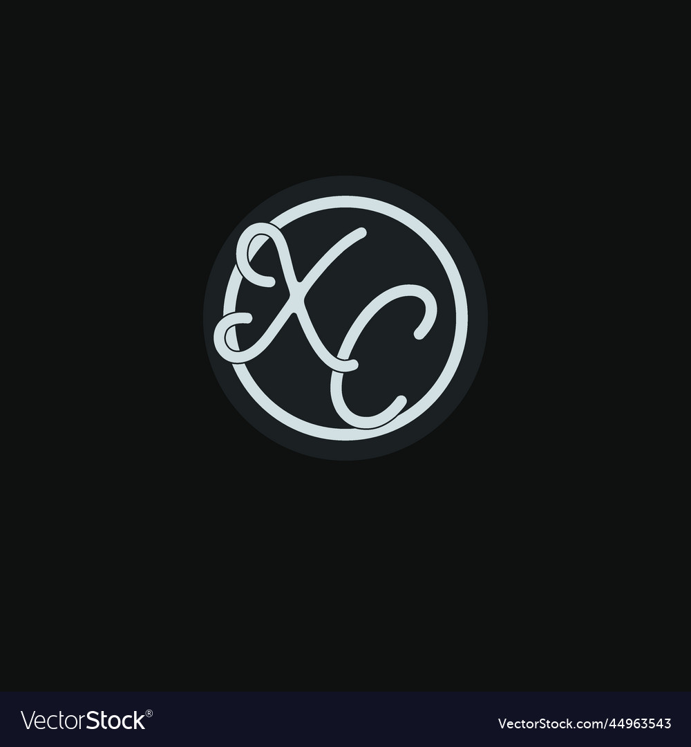 Initials xc logo monogram with simple circle line Vector Image