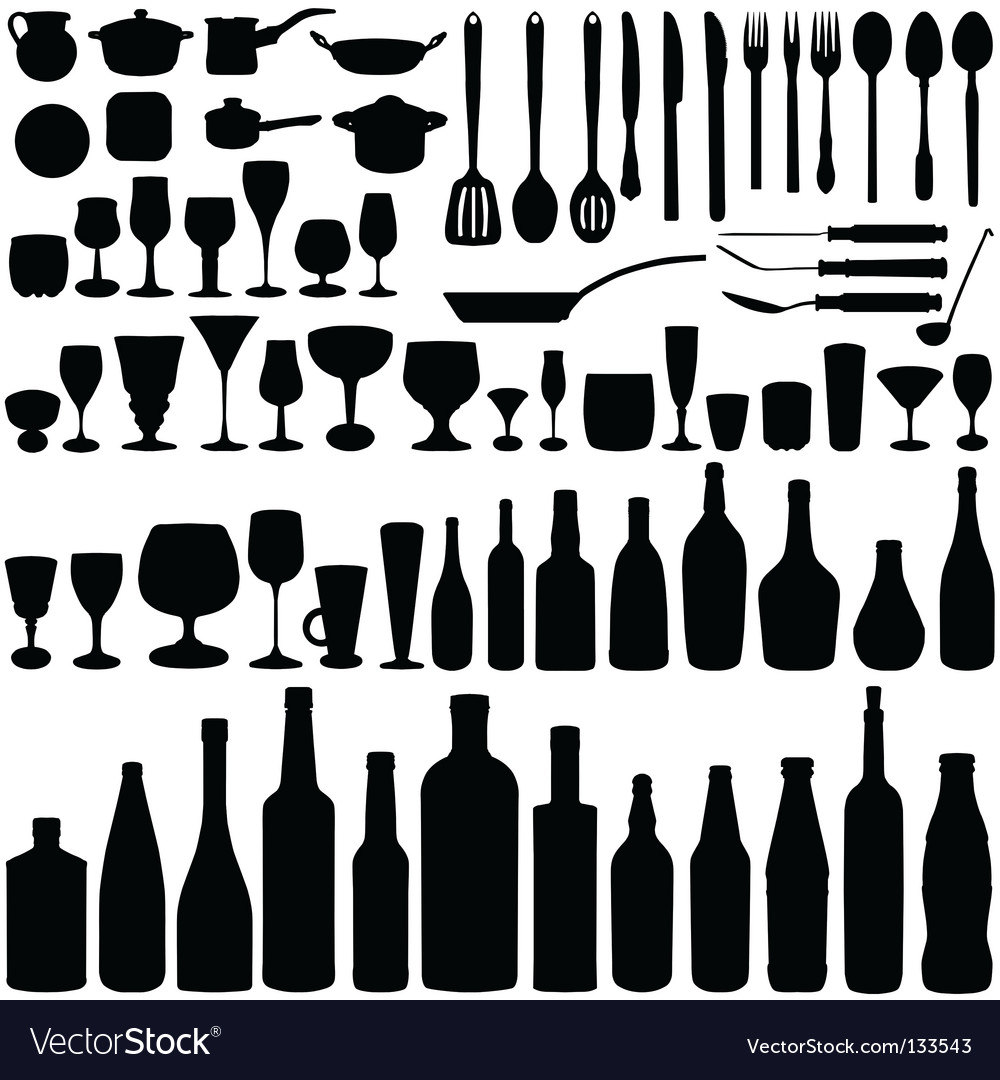 Kitchen set Royalty Free Vector Image - VectorStock