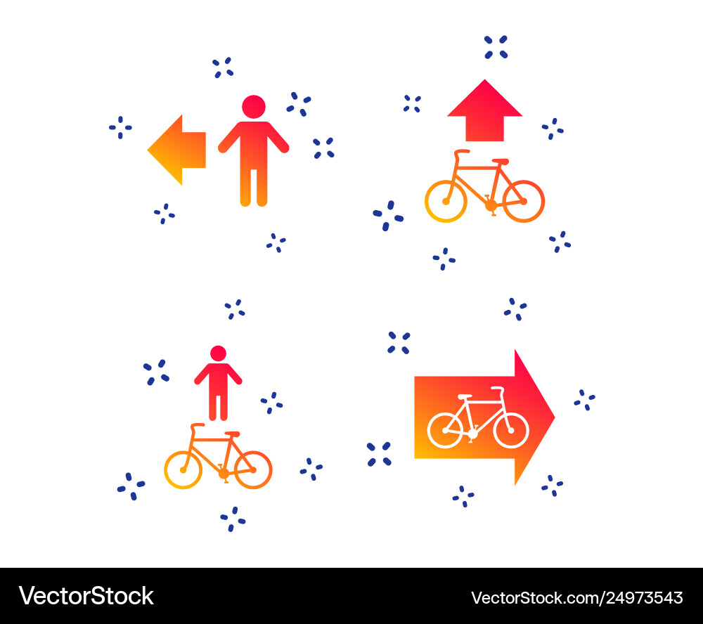 Pedestrian road icon bicycle path trail sign Vector Image
