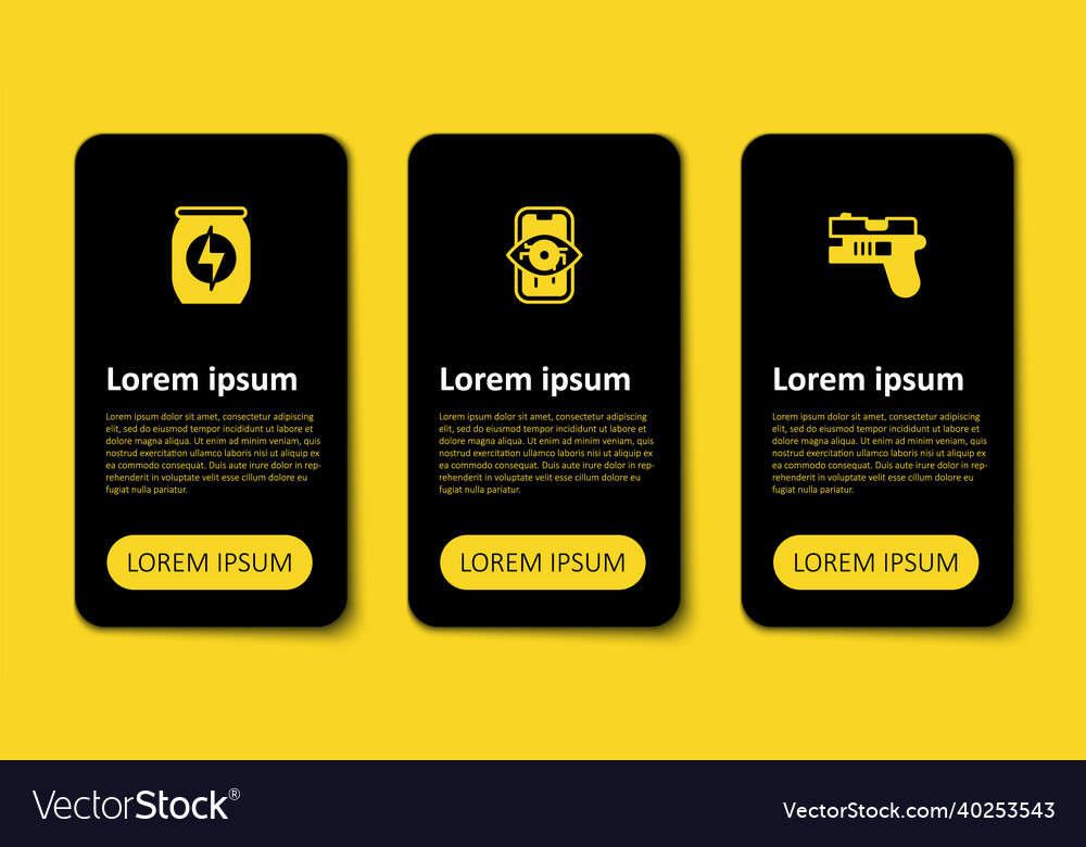 Set futuristic weapon computer vision and energy Vector Image