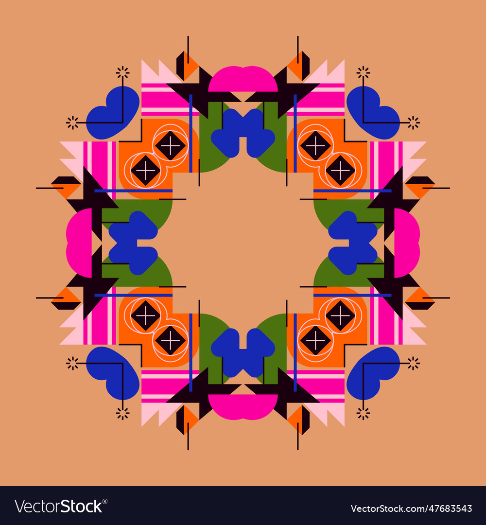 Symmetrical composition of geometric shapes Vector Image